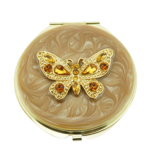 China Supplier of Bee Happy Enamel Compact Mirror